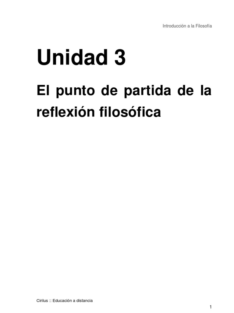 El Punto de Partida de La Reflexión Filosofica | PDF | Immanuel Kant ...