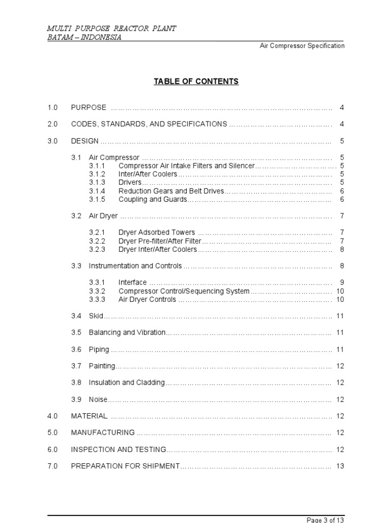 Air Compressor Spec | Download Free PDF | Pipe (Fluid Conveyance) | Gas ...