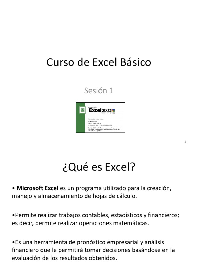 Curso de Excel Basico 1 | PDF | Microsoft Excel | Hoja de cálculo
