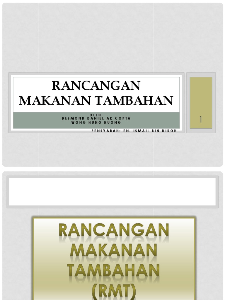 7.rancangan Makanan Tambahan (RMT) | PDF