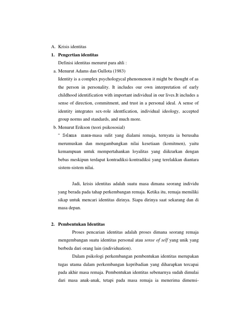 Krisis Identitas | PDF