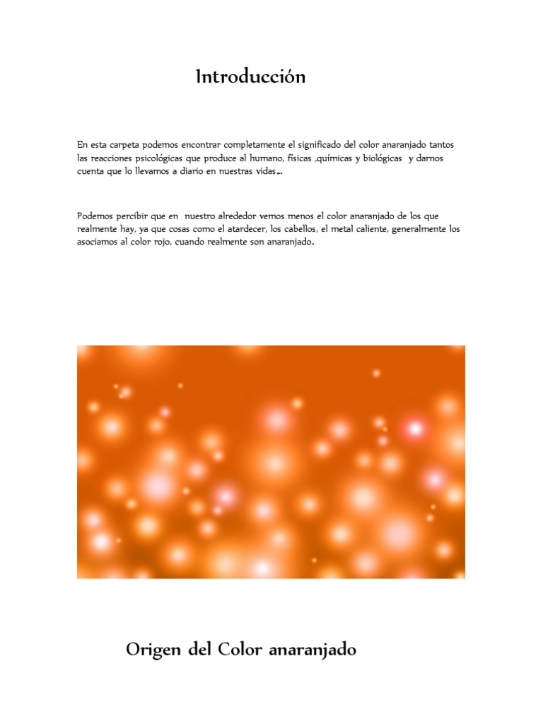 Significado y Usos del Color Anaranjado | PDF | Color | Naturaleza
