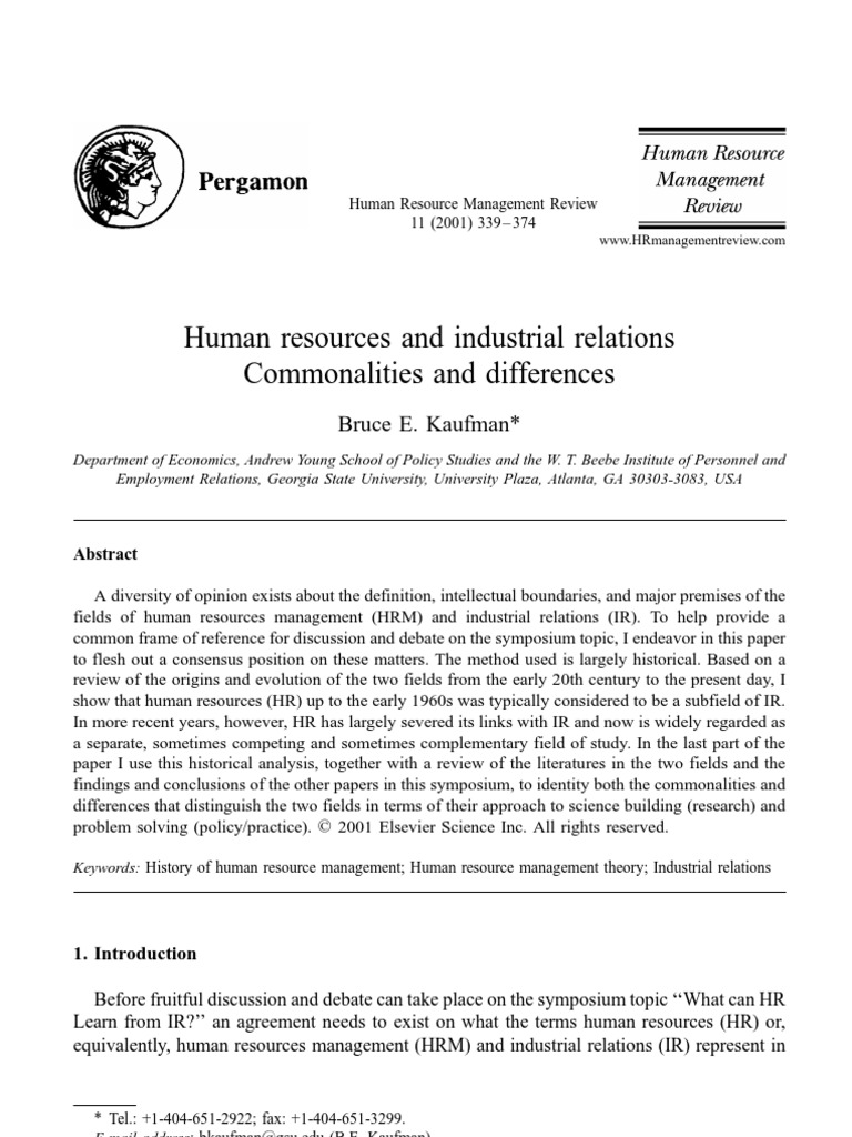 HR & Ir | PDF | Industrial Relations | Human Resource Management