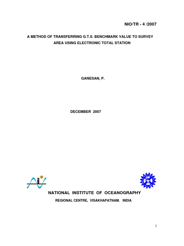 GTS Bench Mark | PDF | Surveying | Sea Level
