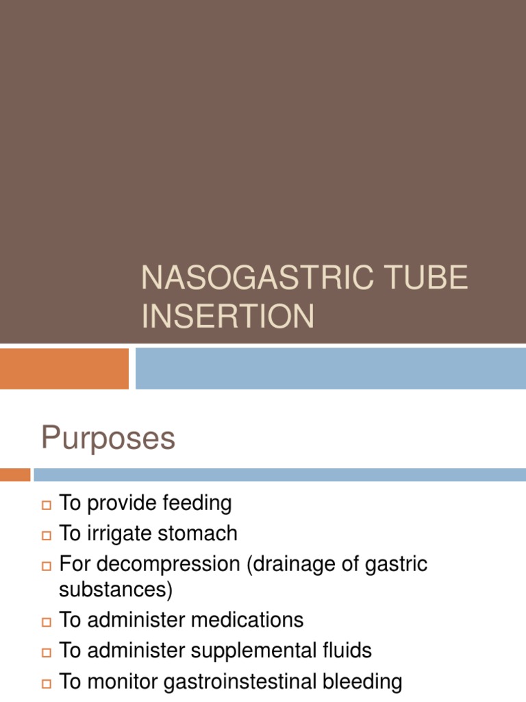 Nasogastric Tube Insertion, Feeding and Removal | Medical Specialties ...