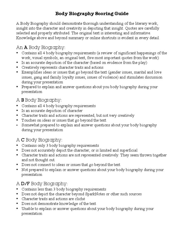 Body Biography | PDF | Writing