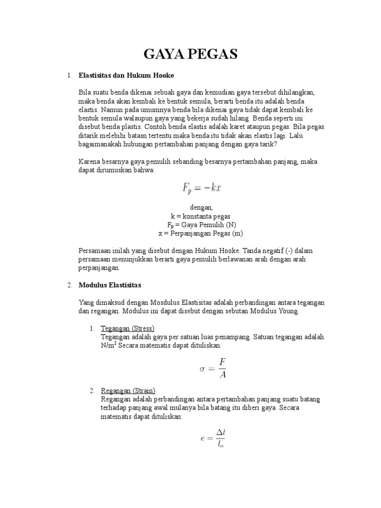 Gaya Pegas | PDF | Sains & Matematika