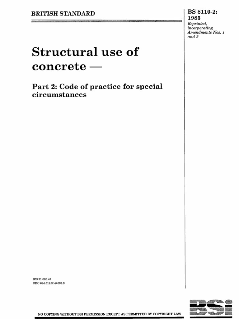 BS 8110-2 Structural Use of Concrete | PDF