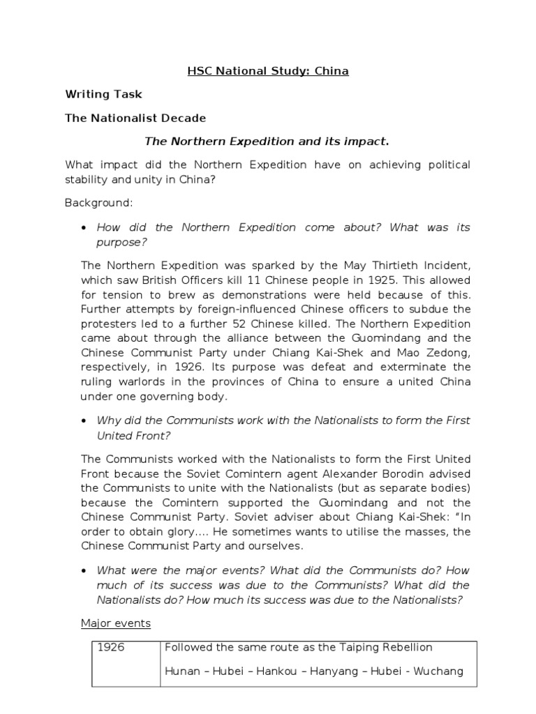The Impact of the Northern Expedition: Achievements and Limitations in ...