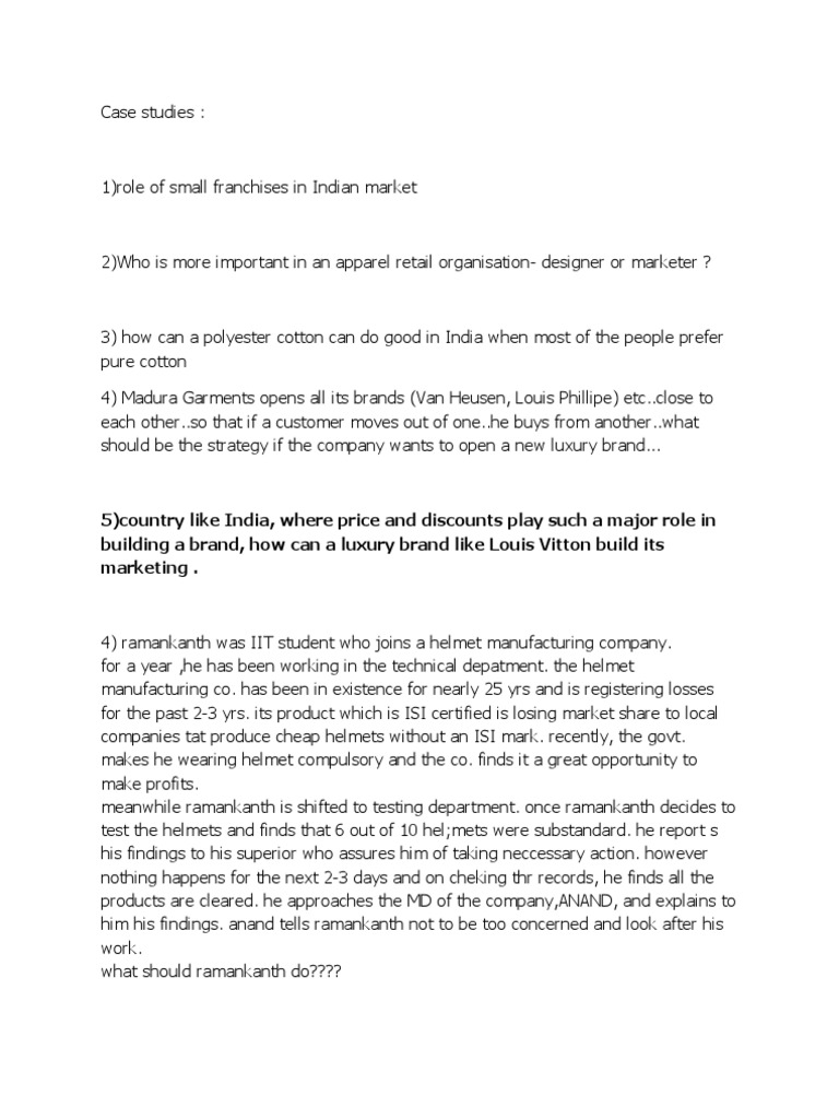 Case Studies | PDF | Retail | Fashion