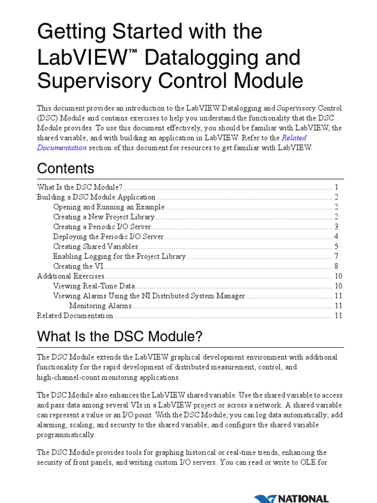 Getting Started DSC LabVIEW | PDF | Library (Computing) | Input/Output