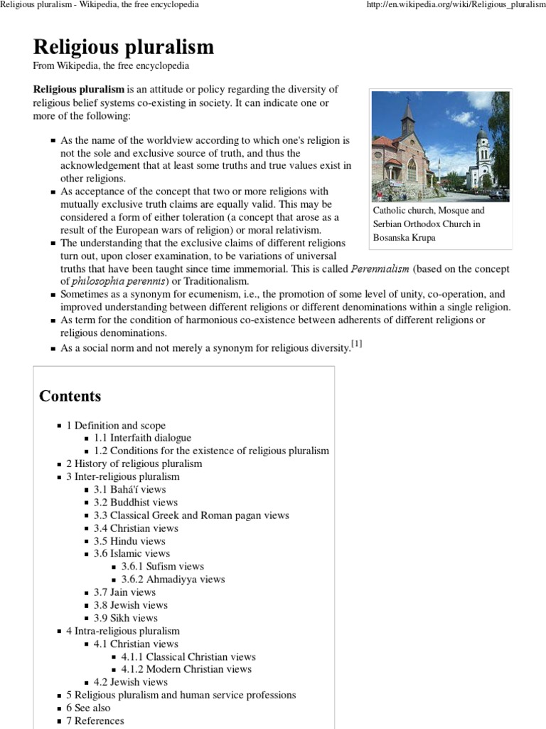 Religious Pluralism - Wikipedia, The Free Encyclopedia | PDF ...