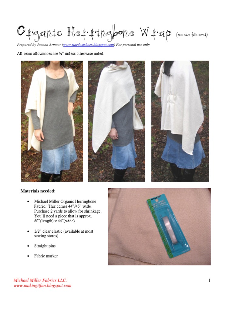 Organic Herringbone Wrap PDF | PDF | Seam (Sewing) | Sewing