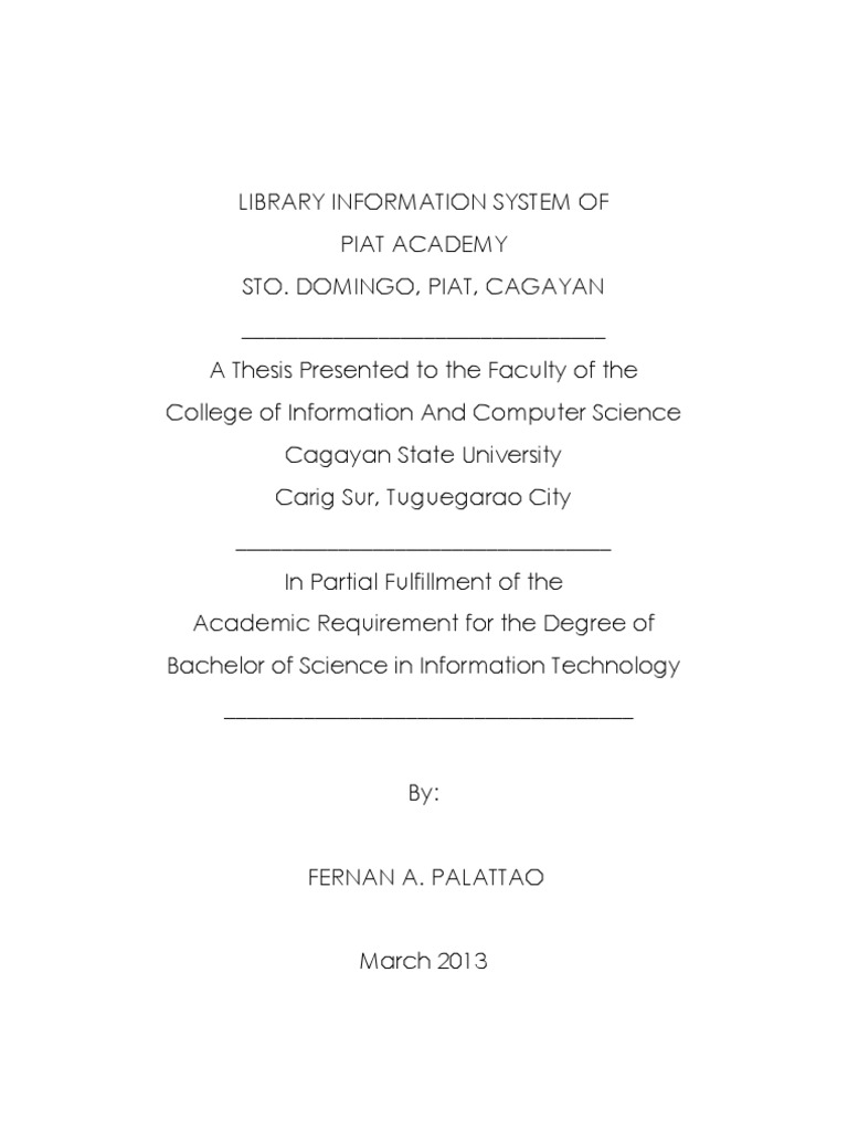Library Information System for Piat Academy | PDF | Computer Data ...