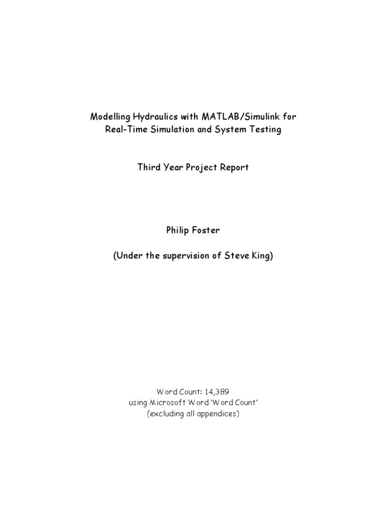 Hydraulics Simulation in Matlab | PDF | Computer Simulation | Fluid ...