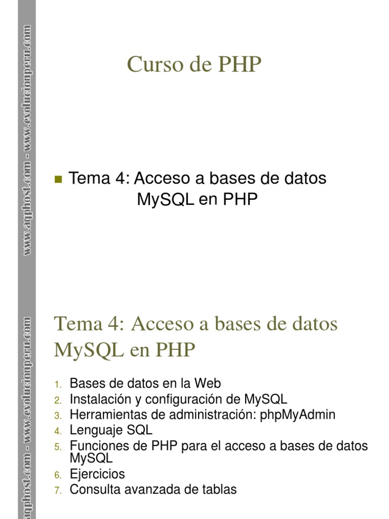 Tema4 (PHP) | PDF | SQL | Mi sql