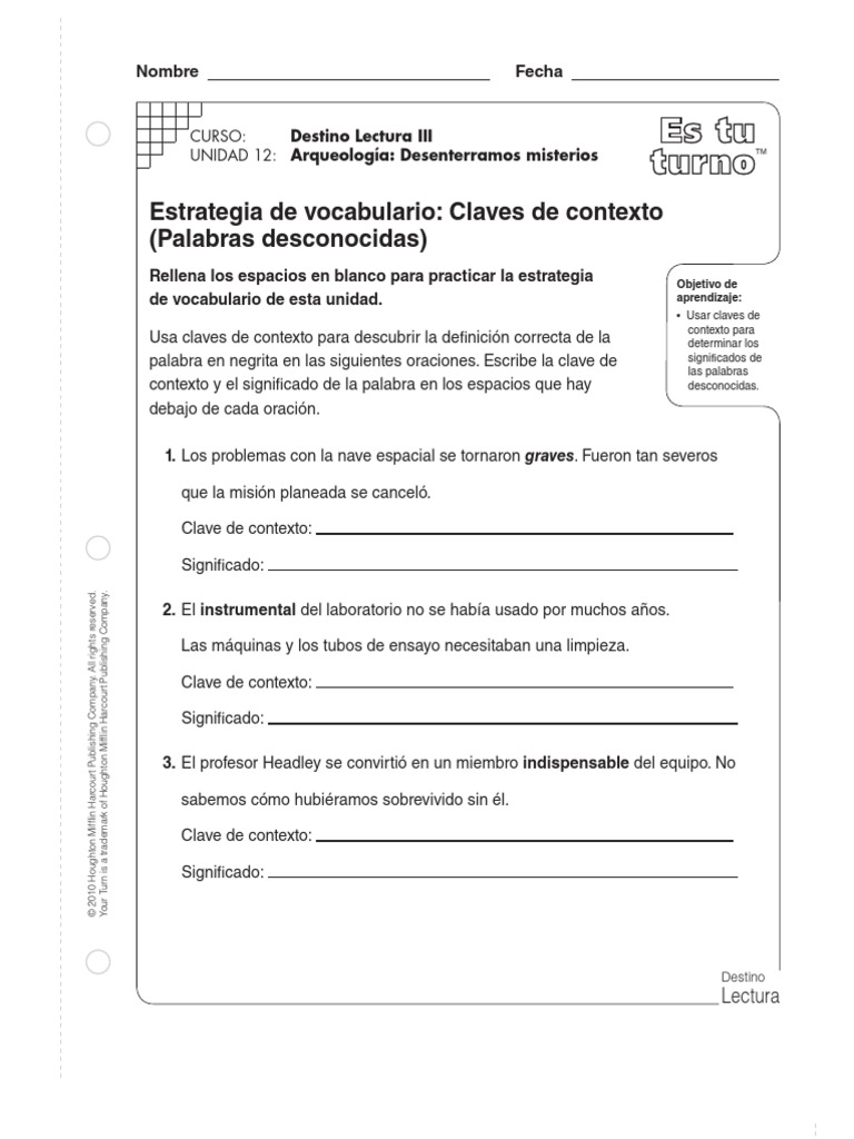 Claves De Contexto Ejercicios