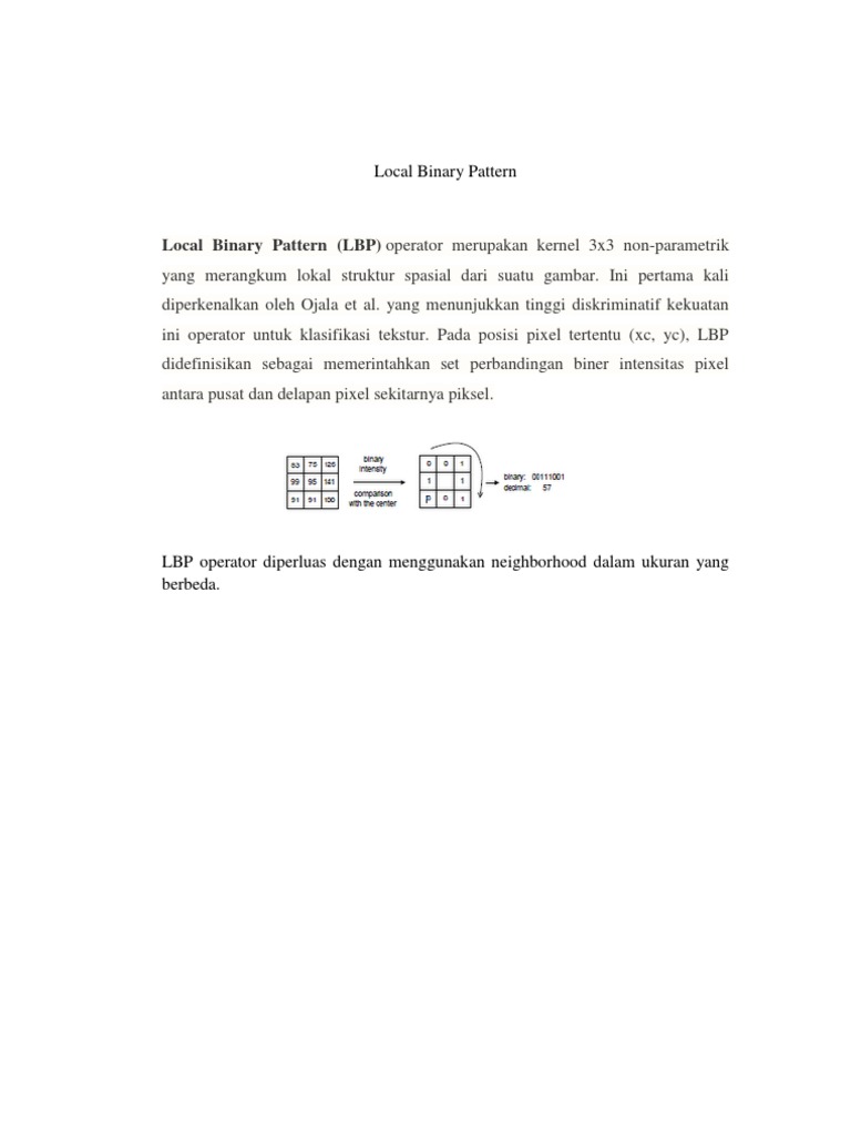 Local Binary Pattern | PDF | Sains & Matematika