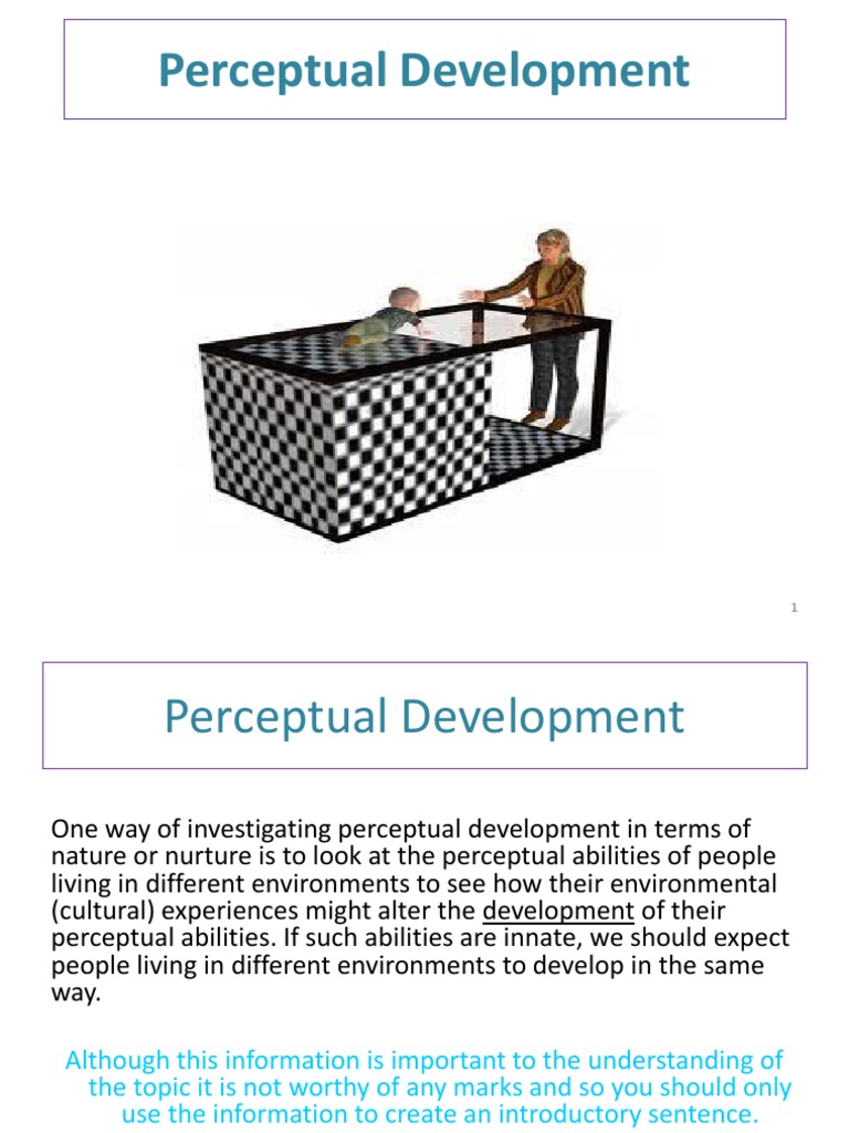Perceptual Development (Cross Cultural Studies) | PDF | Nature Versus ...