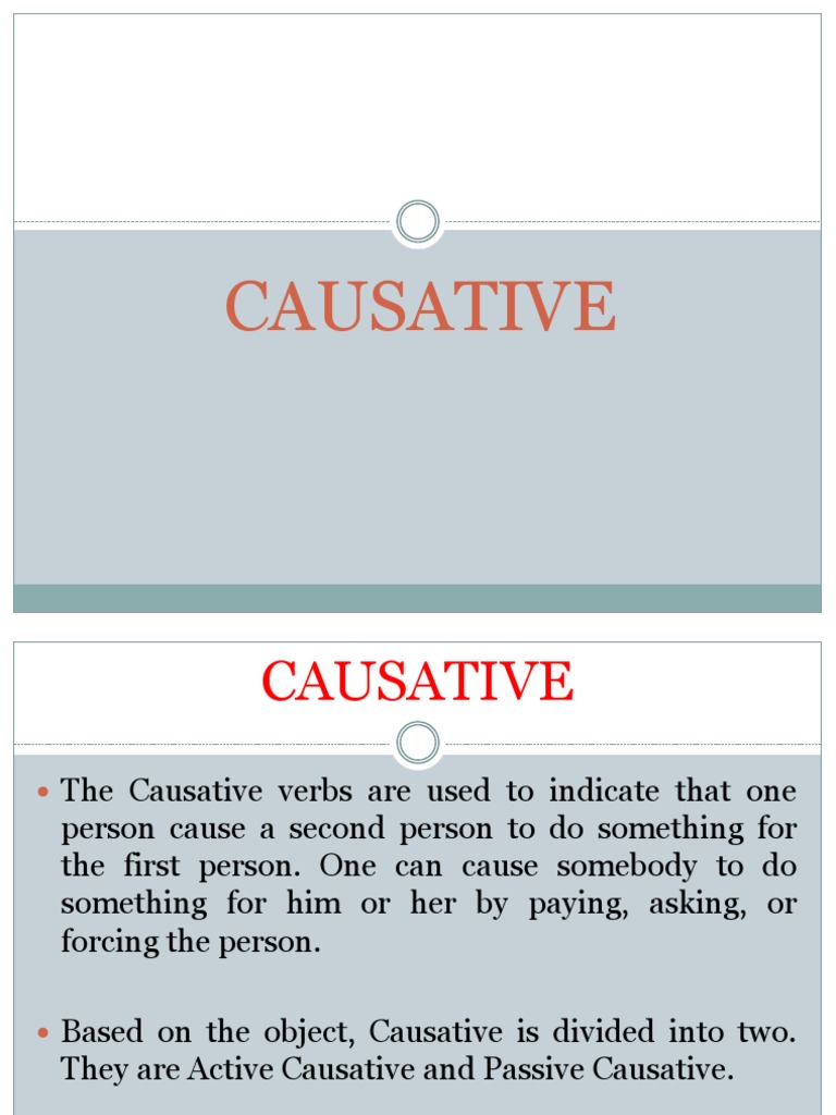 Causative | PDF | Verb | Grammatical Tense