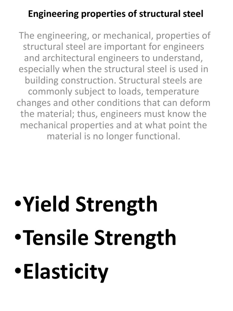 Engineering Properties of Structural Steel | PDF | Strength Of ...