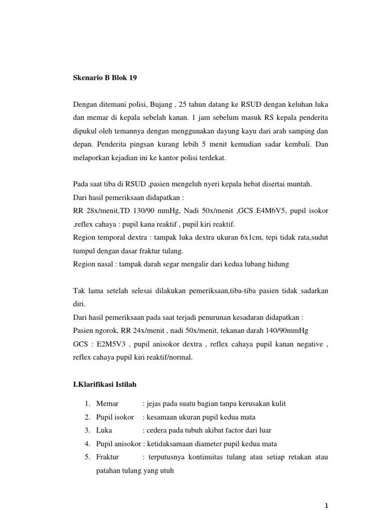Skenario B Blok 19 FIX Trauma Kapitis | PDF