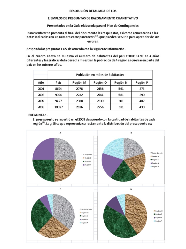 Ejemplos Razonamiento Cuantitativo | PDF | Población | Presupuesto
