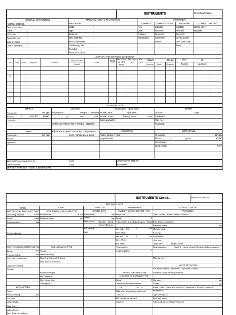 Instrument Datasheet | PDF