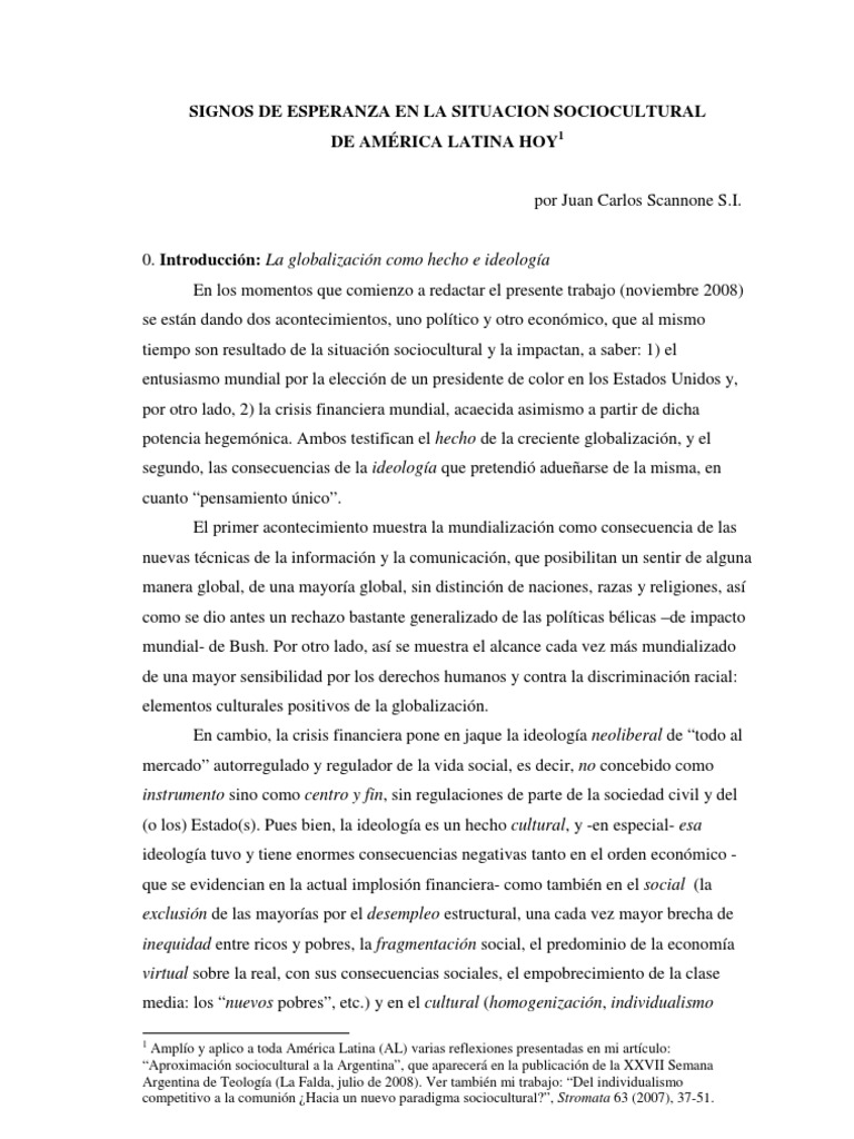 Signos de Esperanza en América Latina | PDF | Globalización | Science