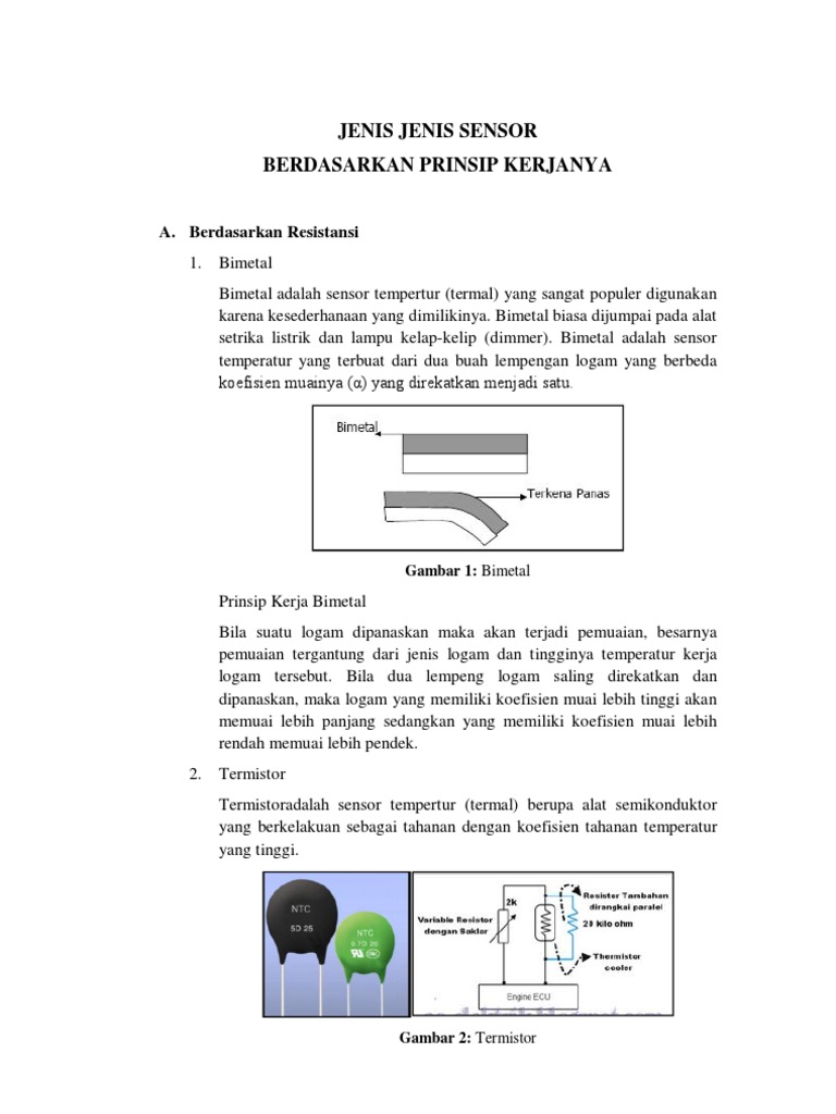Jenis Jenis Sensor Berdasarkan Prinsip Kerjanya PDF | PDF