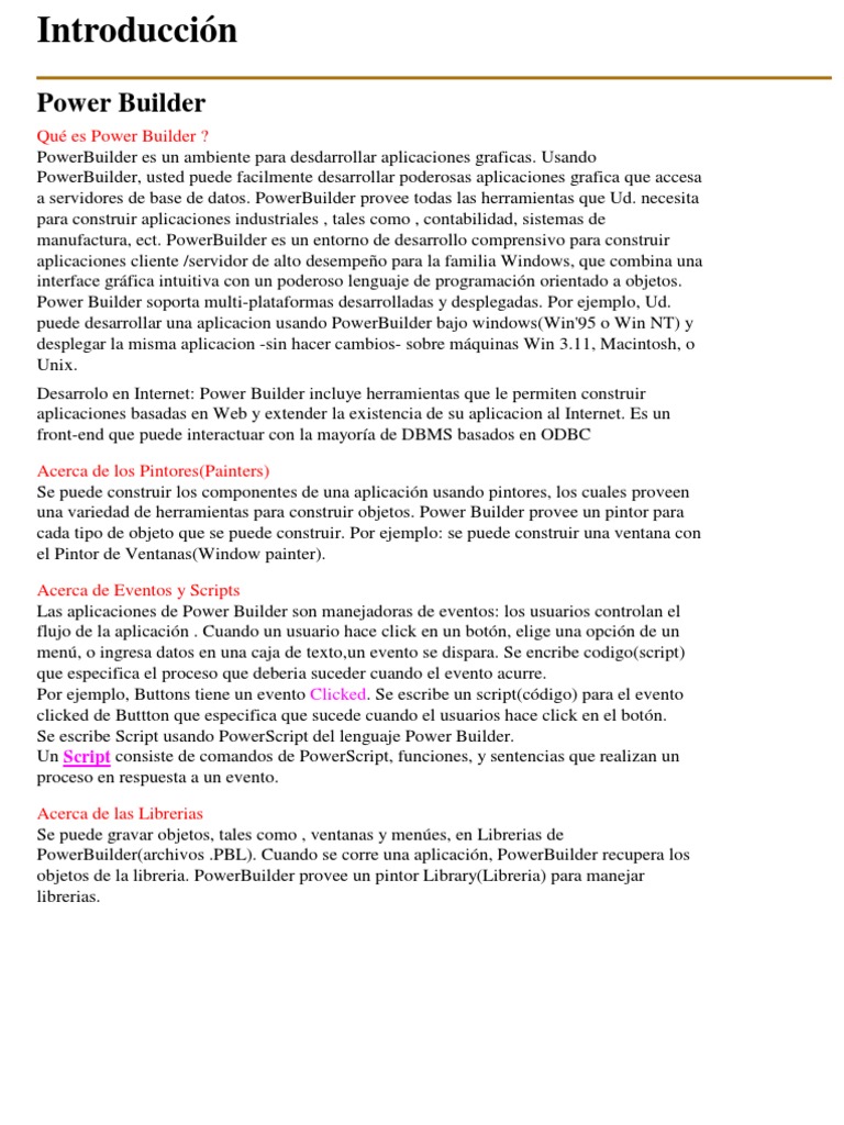 PowerBuilder Basico | PDF | Ventana (informática) | Lenguaje de ...