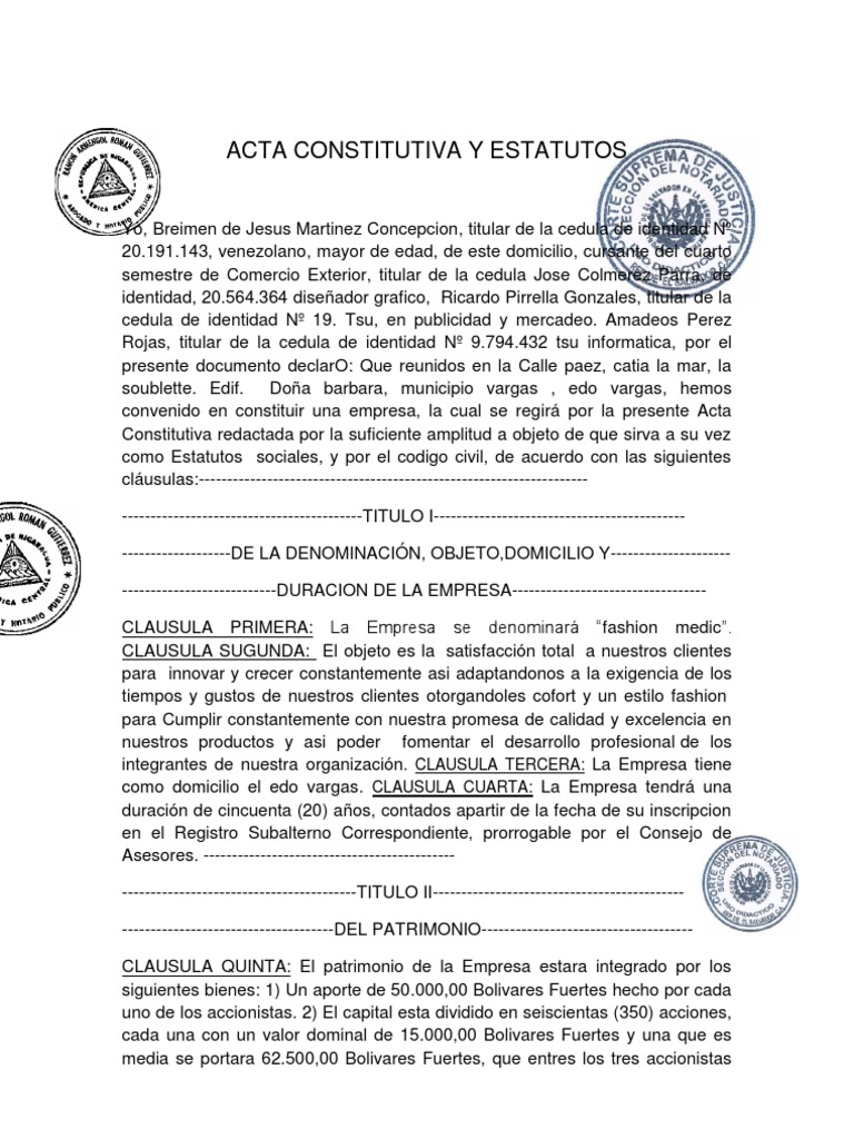 Acta Constitutiva