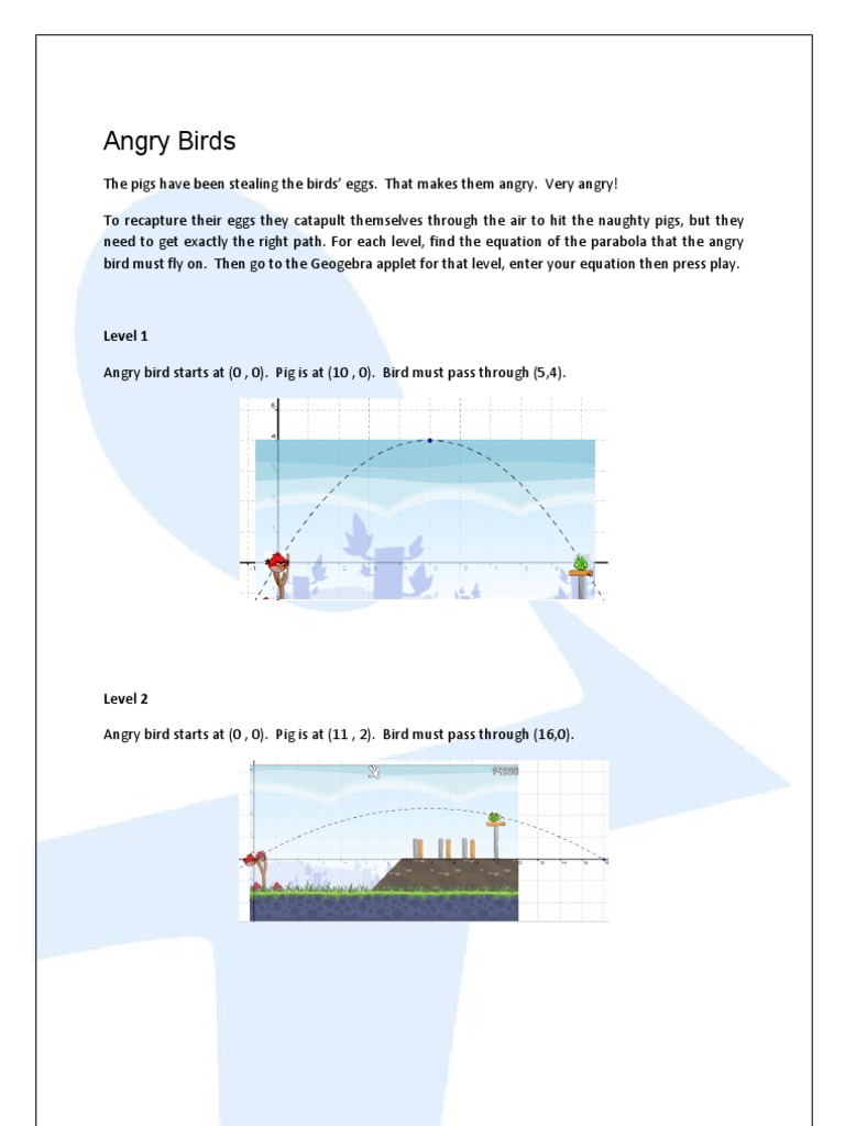 Angry Birds Parabola Guide | PDF | Cooking, Food & Wine