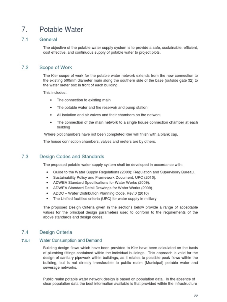 Preliminary Design Report | Water Supply Network | Pump