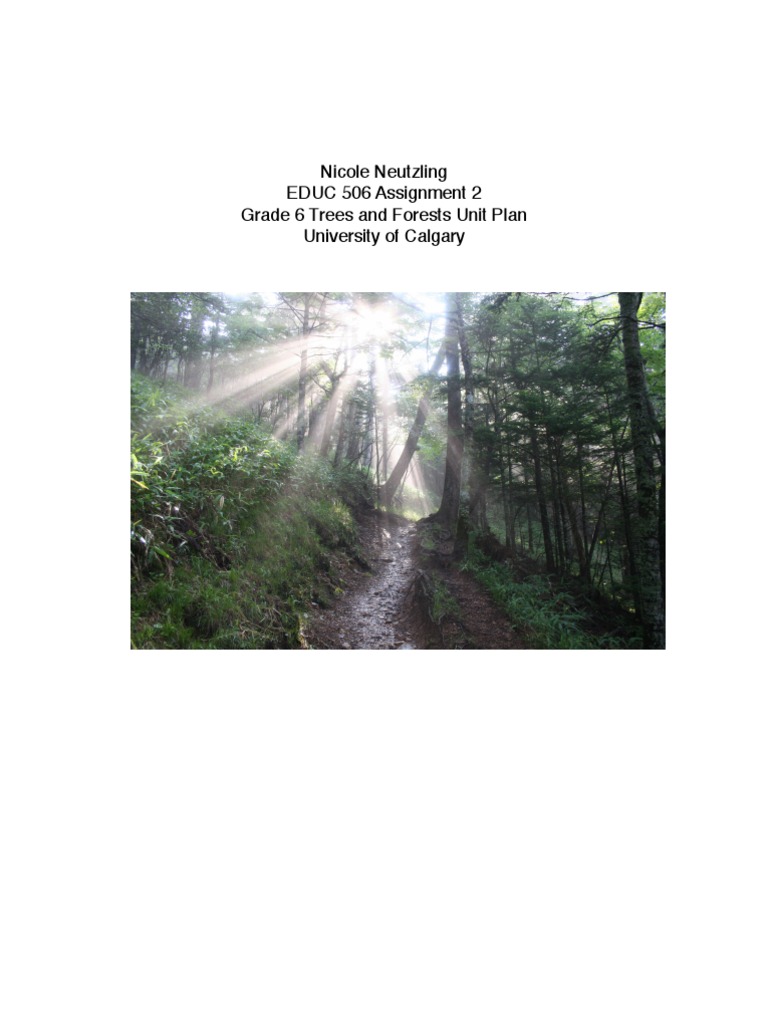 Grade 6 Trees and Forests Unit Plan | PDF | Curriculum | English Language