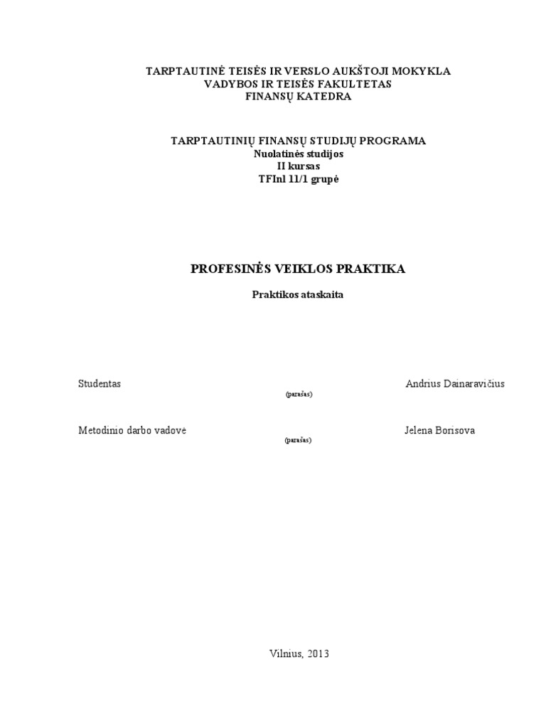 Praktikos Ataskaita | PDF