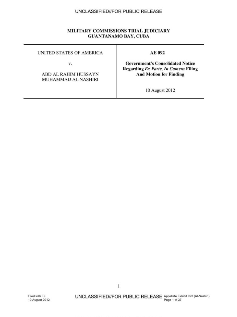 Al Nashiri II (AE092) | PDF | Law