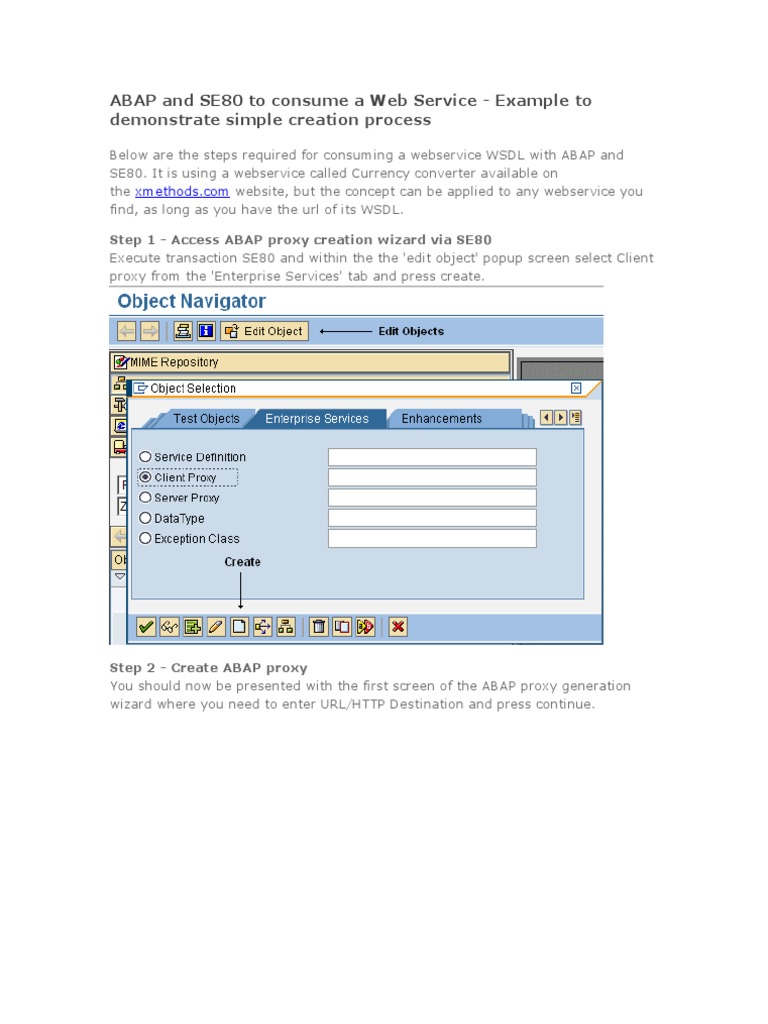 ABAP and SE80 To Consume A Web Service External | PDF | Proxy Server ...