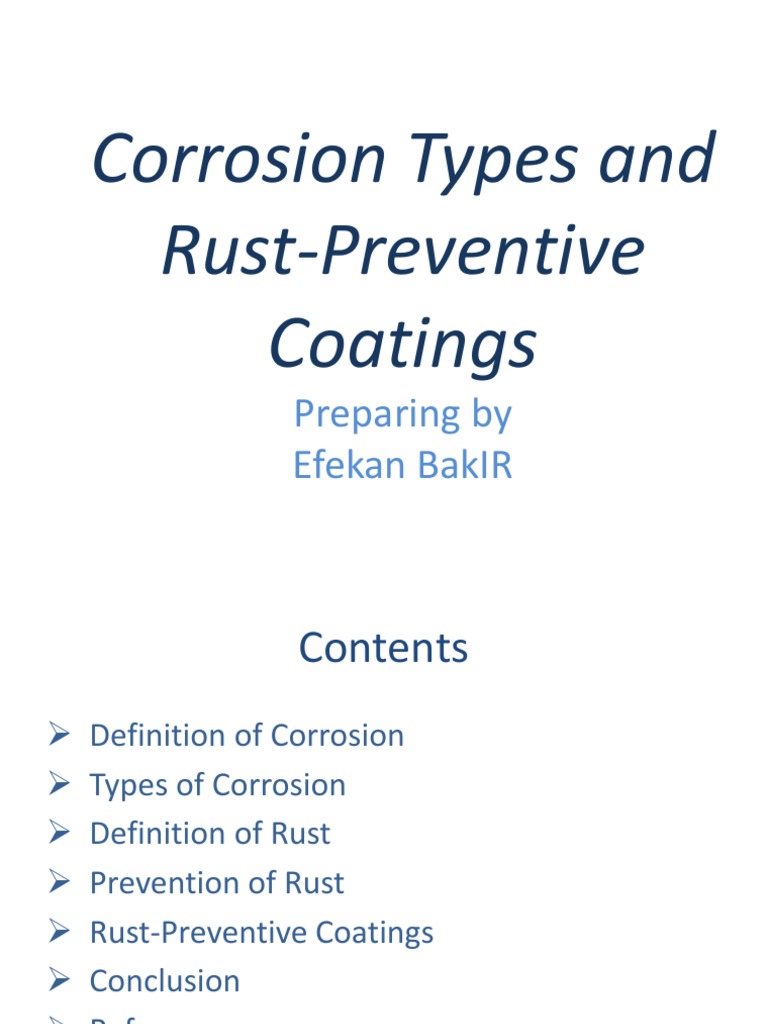 Types of Corrosion and Coatings | PDF | Rust | Corrosion
