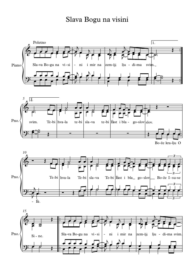 Slava Bogu Na Visini - SATB | PDF