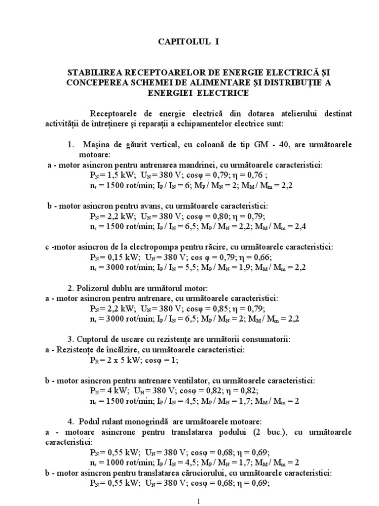 Proiect Instalatii Electrice | PDF