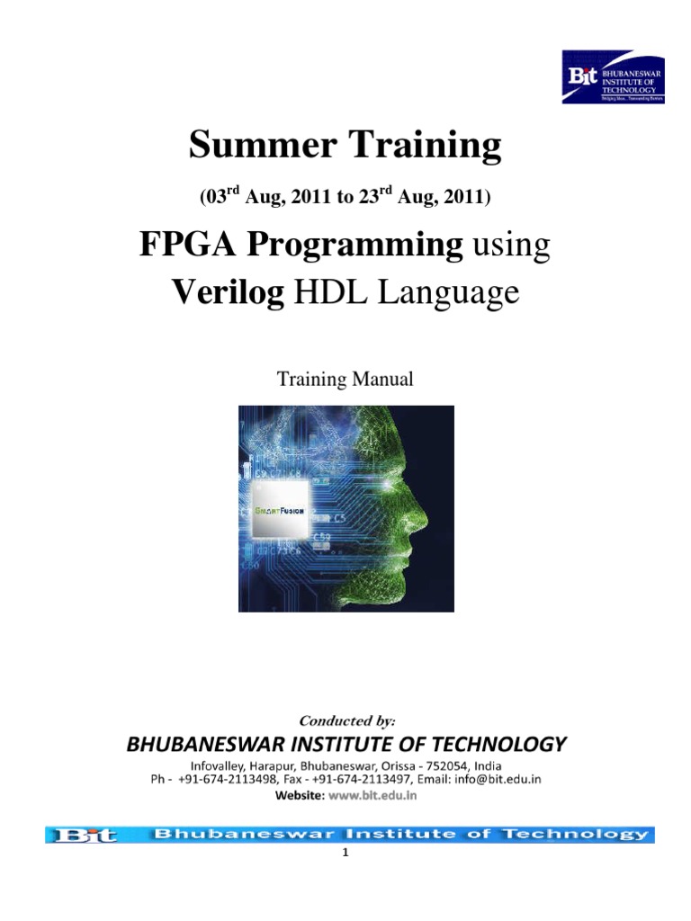 Training Manual for Fpga Programming Using Verilog Hdl Language ... Training Manual for Fpga Programming Using Verilog Hdl Language ...