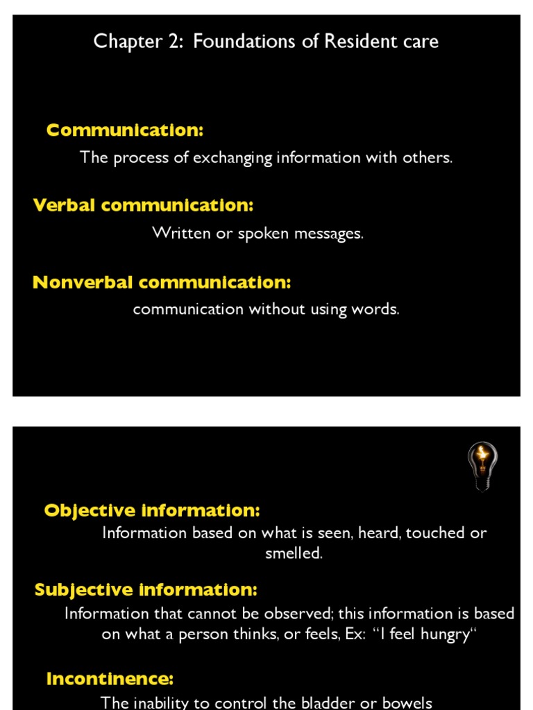Chapter 2: Foundations of Resident Care: Communication | PDF | Infection | Transmission (Medicine)