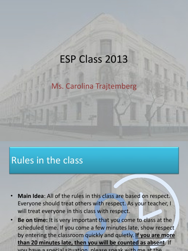 ESP Class Rules & Course Outline | PDF