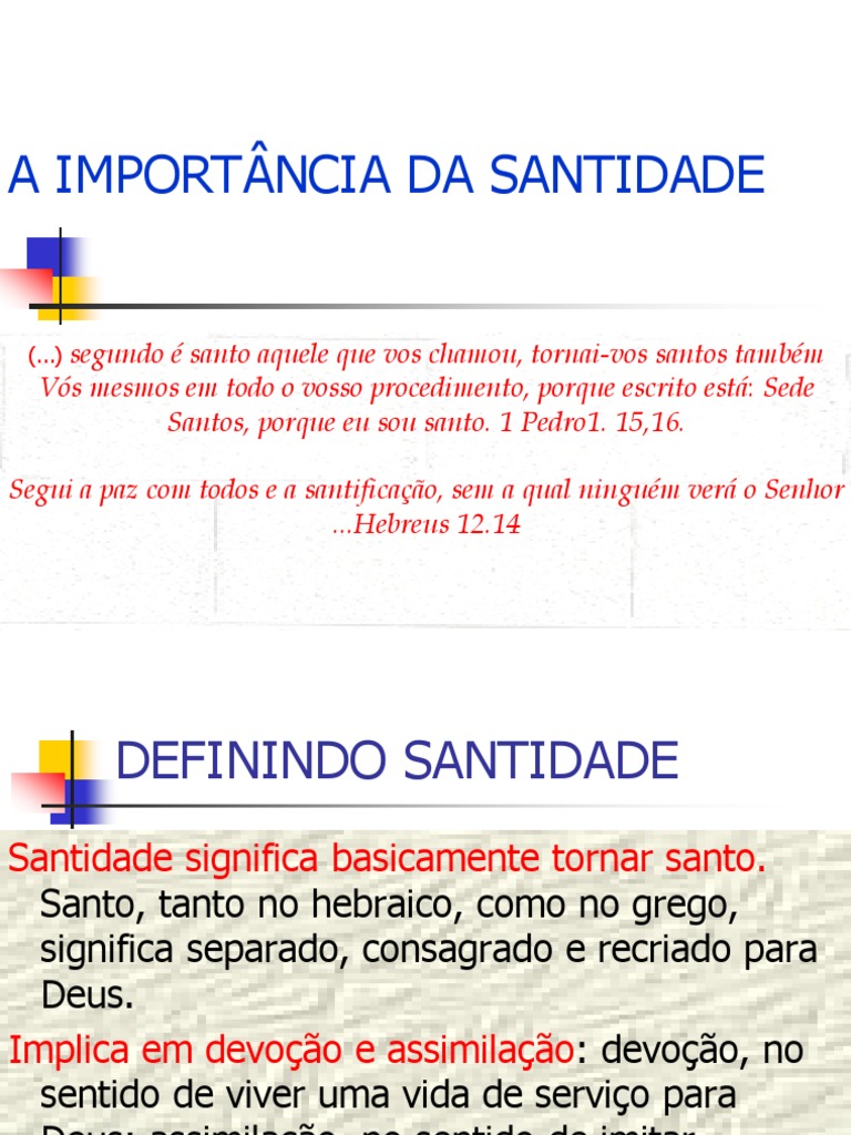 A Importância Da Santidade | PDF