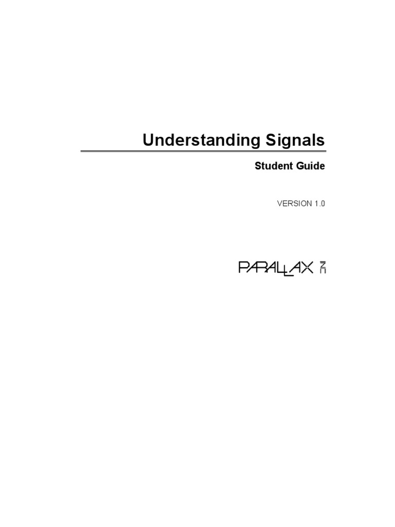 Parallax - Understanding Signals | PDF | Electrical Engineering ...