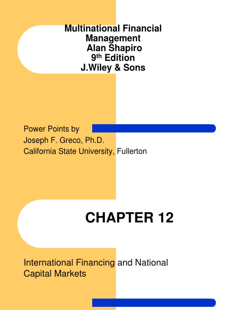 Multinational Financial Management Alan Shapiro 9 Edition J.Wiley ...