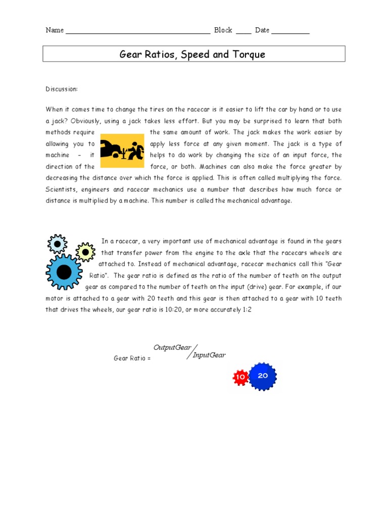 Gear Ratios Torque | Download Free PDF | Gear | Transmission (Mechanics)