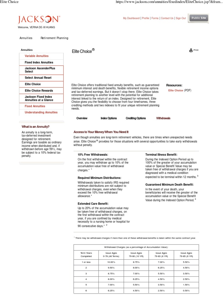 Elite Choice: Variable Annuities | Download Free PDF | Annuity ...