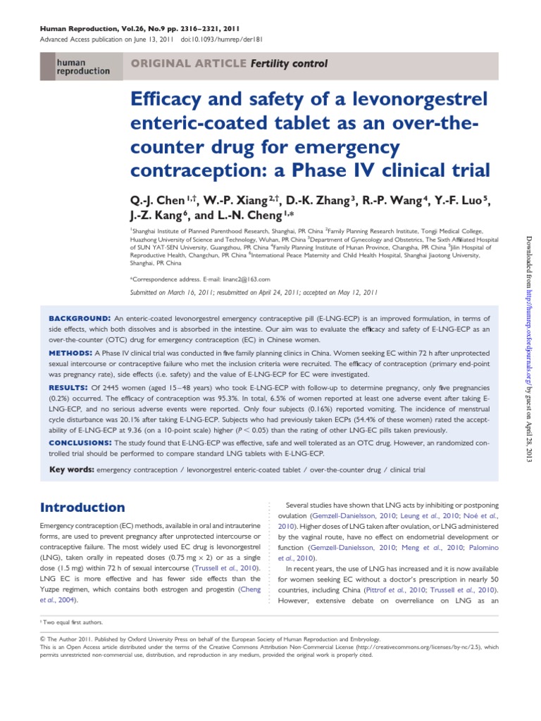 Hum. Reprod.-2011-Chen-2316-21 | PDF | Birth Control | Menstruation